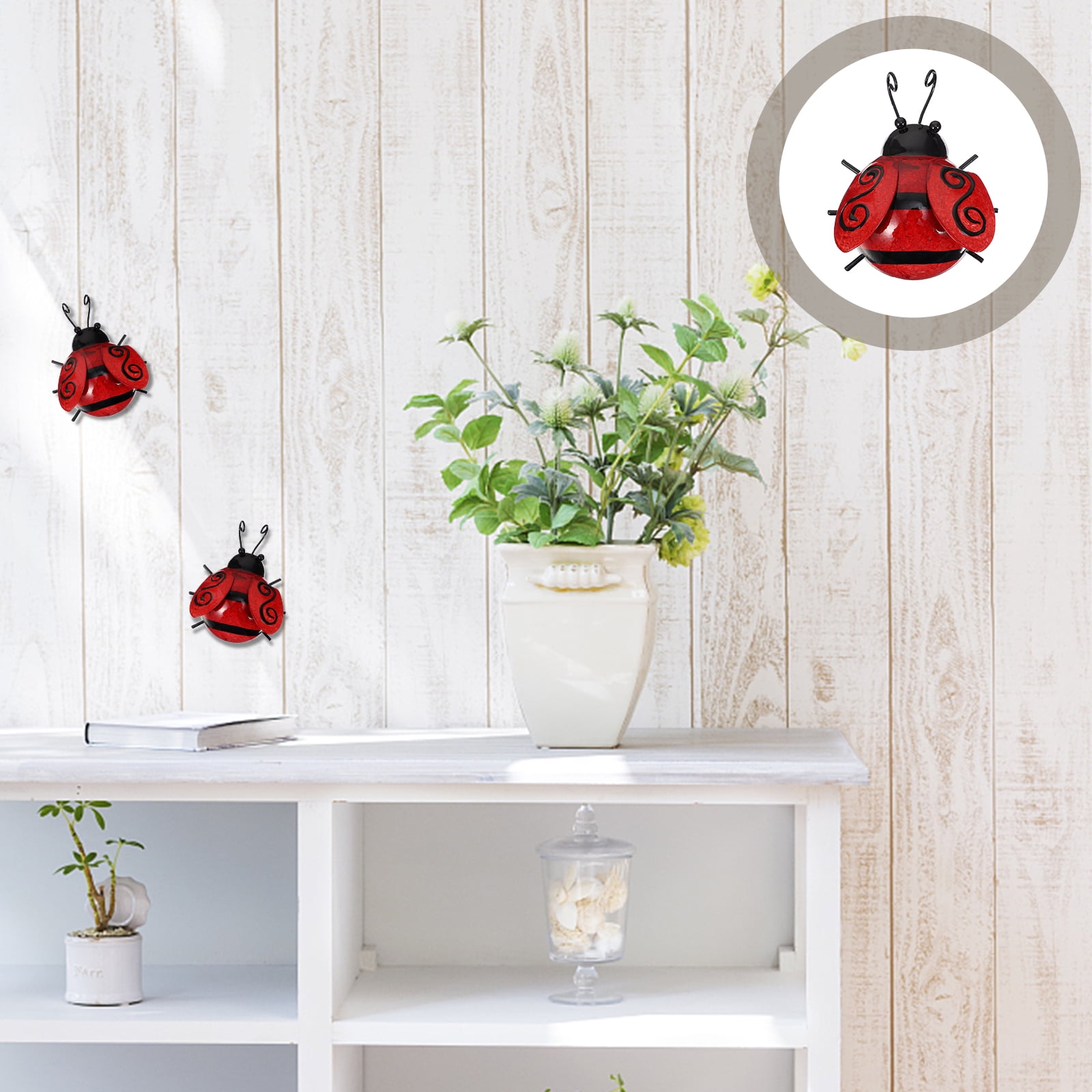 Metal Ladybug Wall Decor Wall Ladybugs 3D Sculpture Wall Hanging for ...