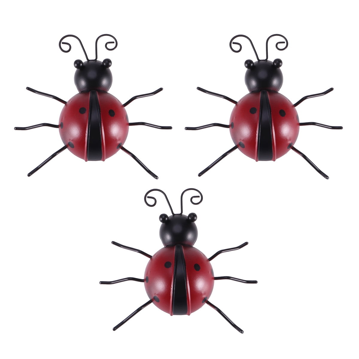 Metal Ladybug Wall Decor for Outdoor Garden & Lawn - 3pcs - Walmart.com