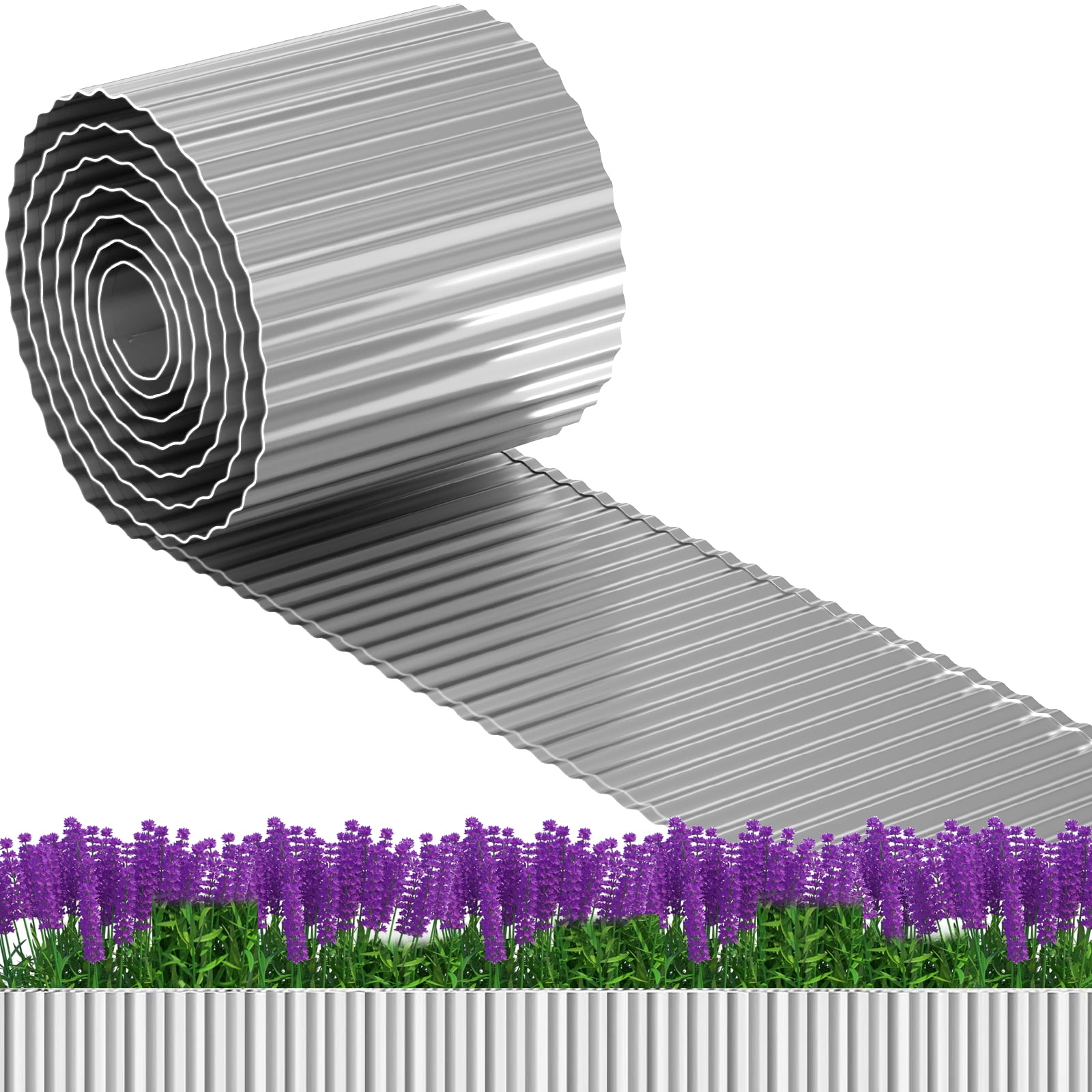 Metal Landscape Garden Edging Border, 6 Inch x 20 FT Corrugated Metal ...