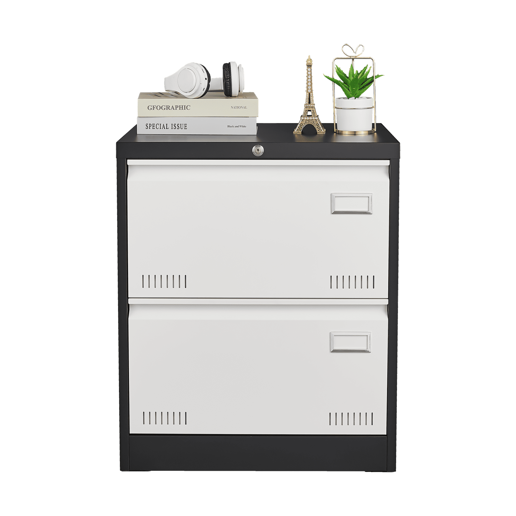 Metal Lateral File Cabinet with Lock, Widened Drawer Filing Cabinet ...