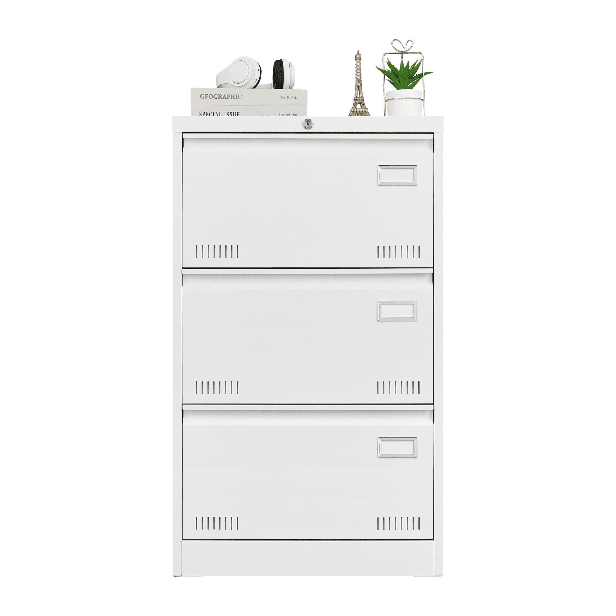 Metal Lateral File Cabinet with Lock, Widened Drawer Filing Cabinet ...