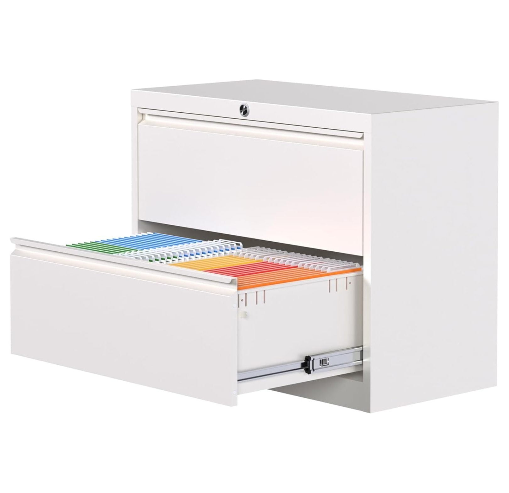 Metal Lateral Filing Cabinet with 2 Drawers for Home Office, Locking ...