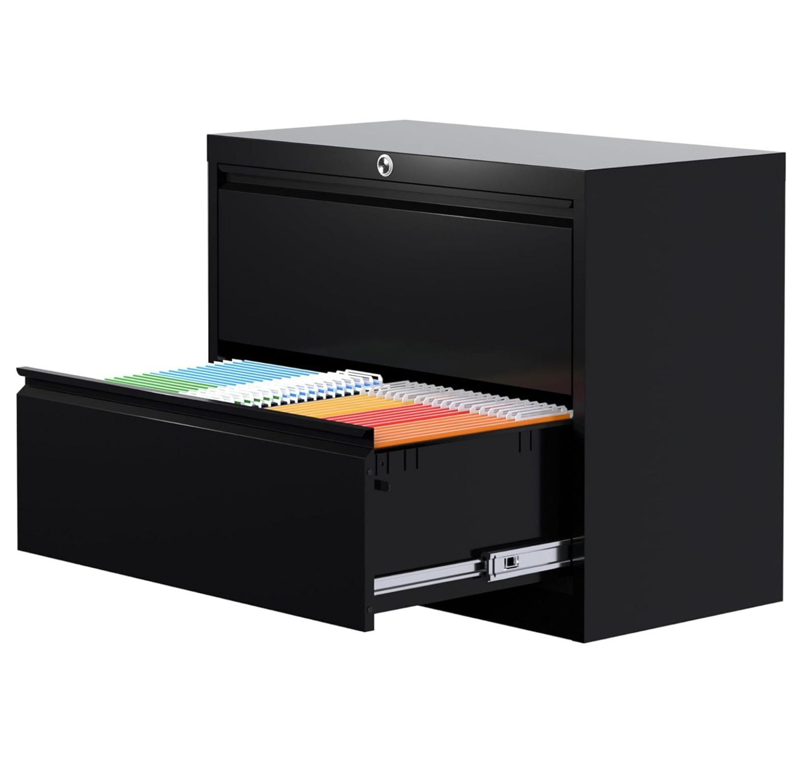 Metal Lateral Filing Cabinet with 2 Drawers for Home Office, Locking ...