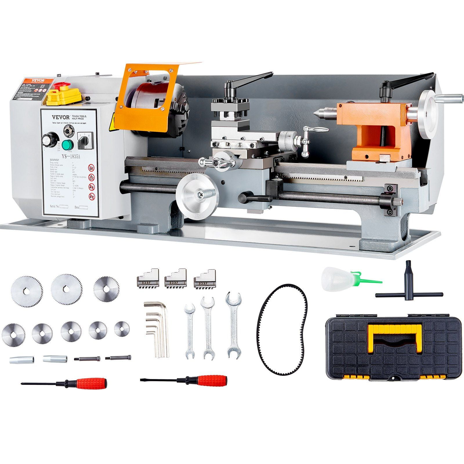 Metal Lathe Machine, 7'' x 13.78'', Precision Benchtop Power Metal ...