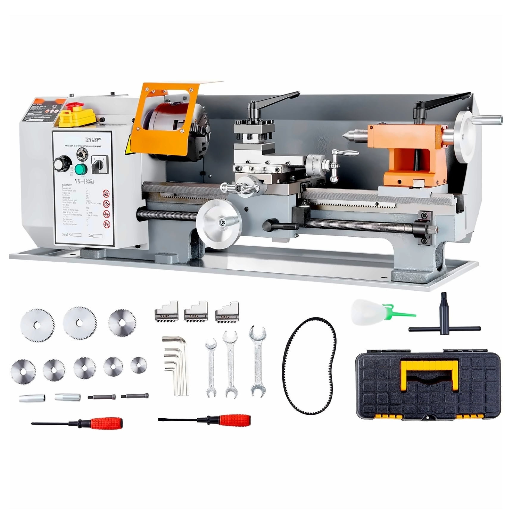 Metal Lathe Machine 7x14 Inch, 500W Variable Speed Metalworking Lathe ...