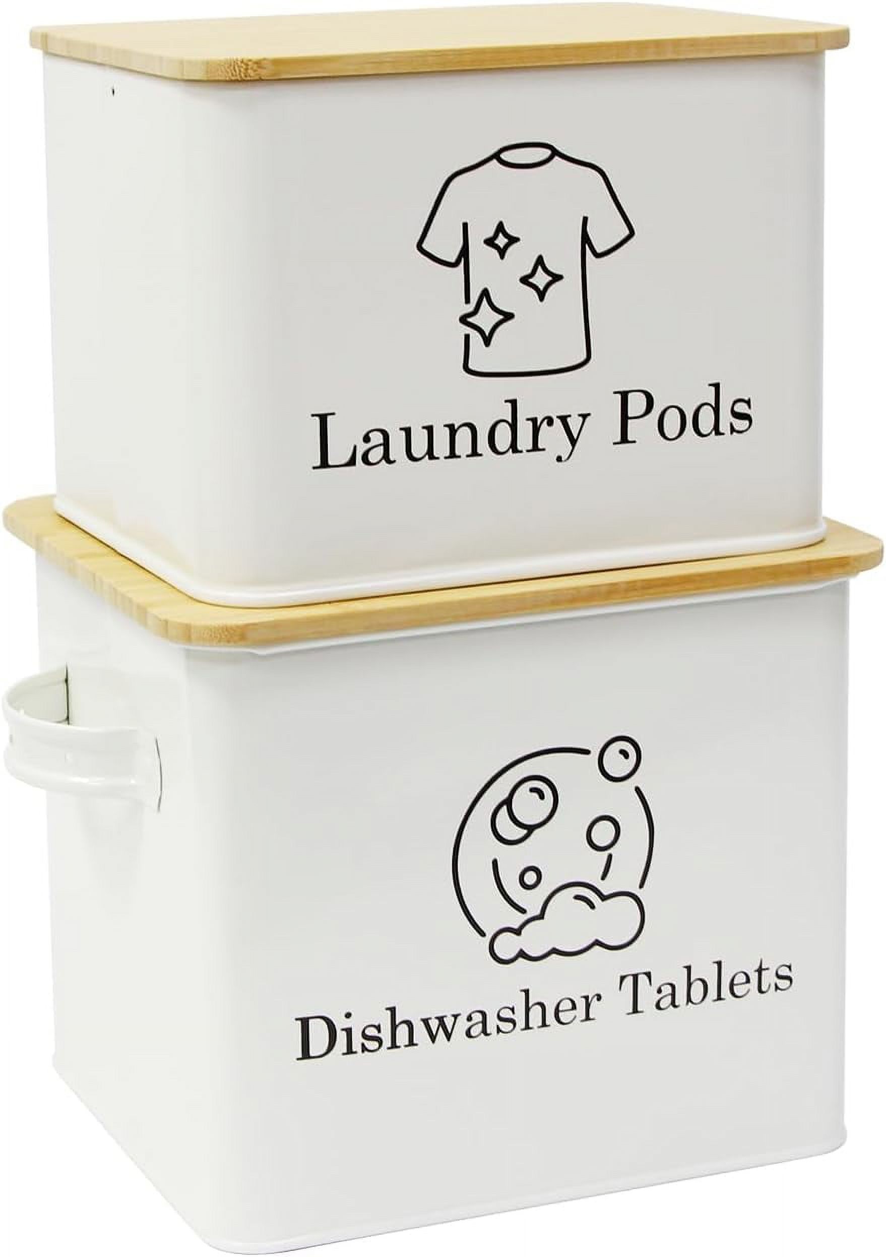 Metal Laundry Powder Container, Dishwasher Pod Holder, Washing Powder ...