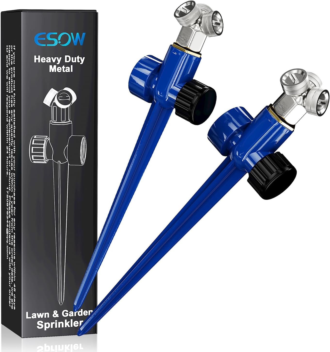All Metal Lawn Sprinkler 2 Pack, Creative Triple Spray Head Garden ...
