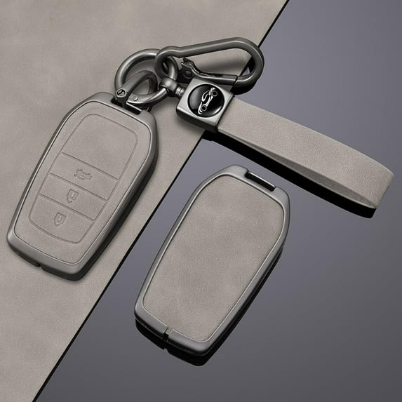 Metal Leather 3 Button Key Fob Cover Case Fit for Toyota Land Cruiser ...