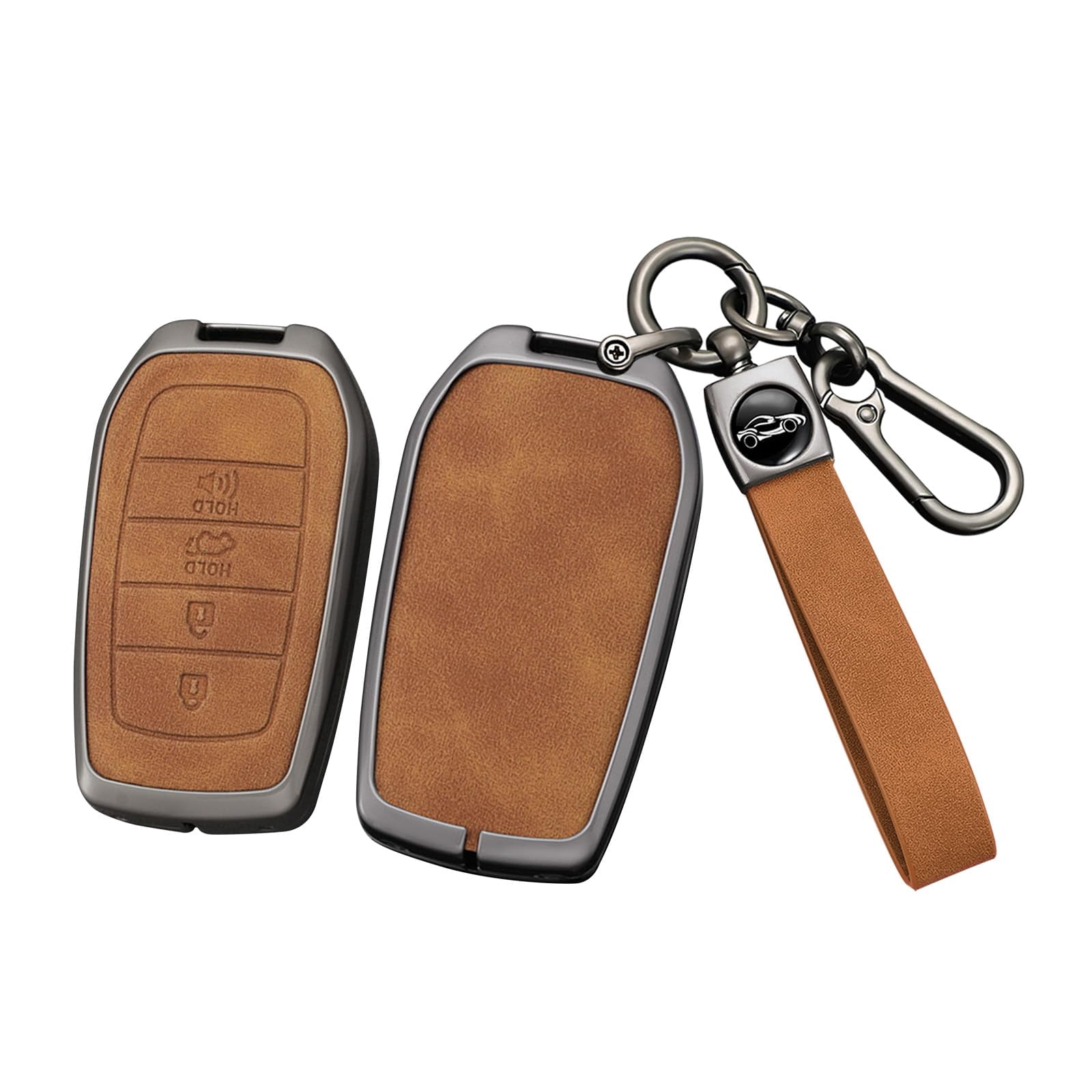 Metal Leather 4 Button Key Fob Cover Fit for Toyota Corolla Cross LE ...