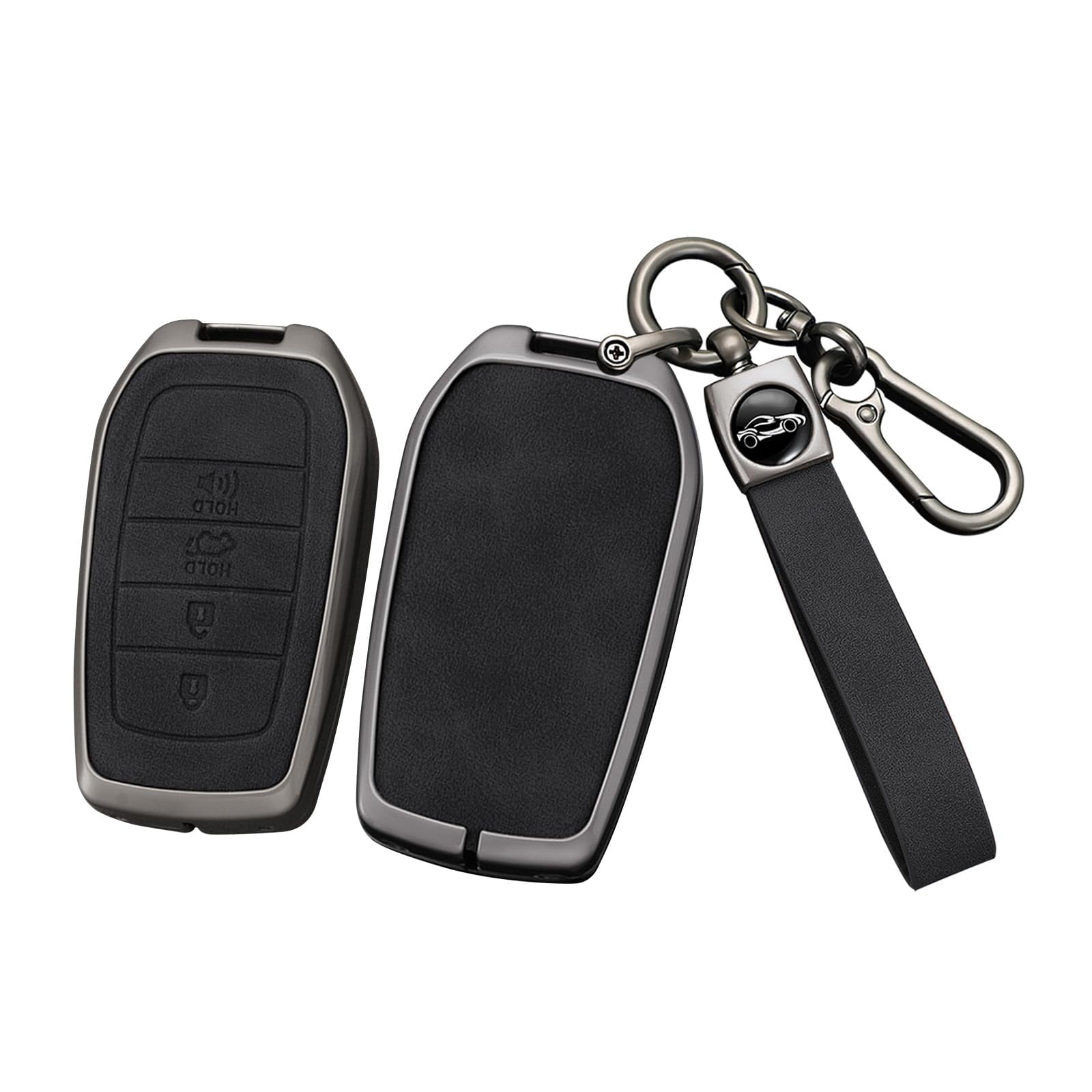Metal Leather 4 Button Key Fob Cover Fit for Toyota Corolla Cross LE ...