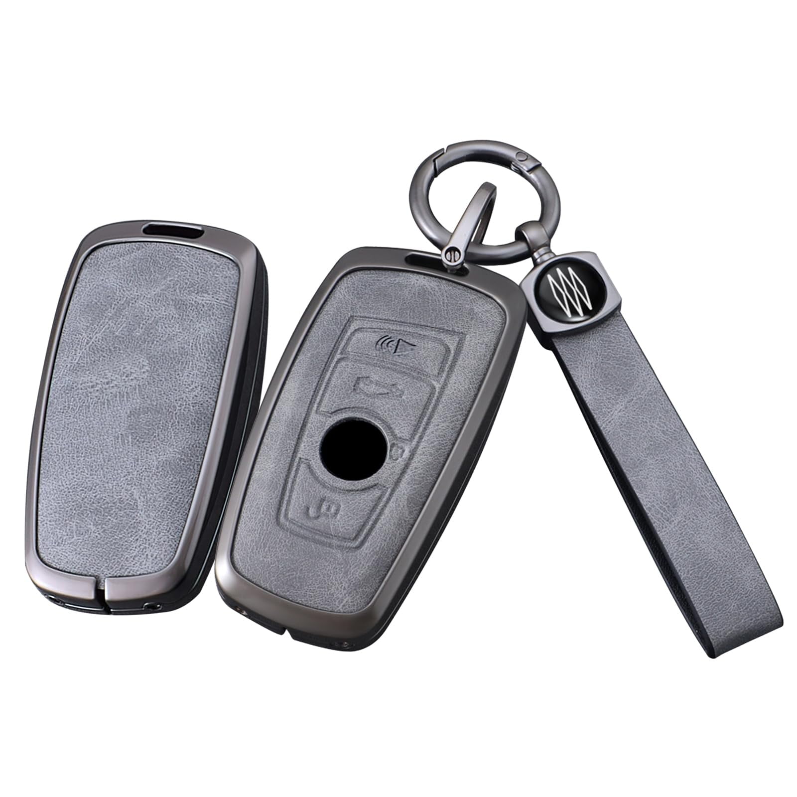 Metal Leather Key Fob Cover Fit for BMW X3 M2 F Series 235ix 320 E90 ...