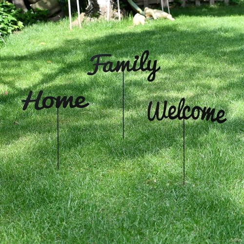 Metal Letters Garden Stakes Yard Art Word Sign Lawn Decoration Indoor ...