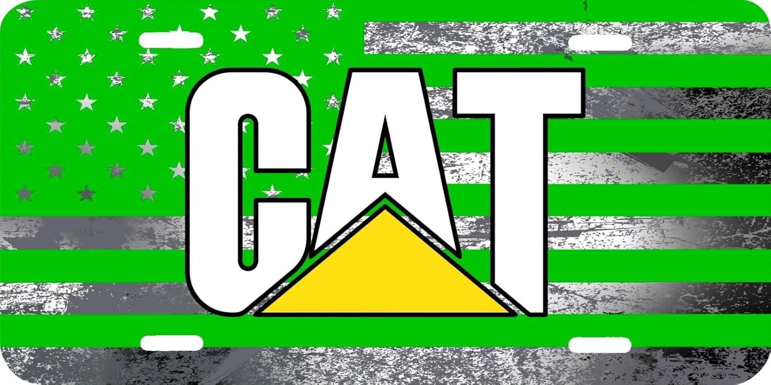 Metal License Plates For Cat For Caterpillar For Green & Gray American ...