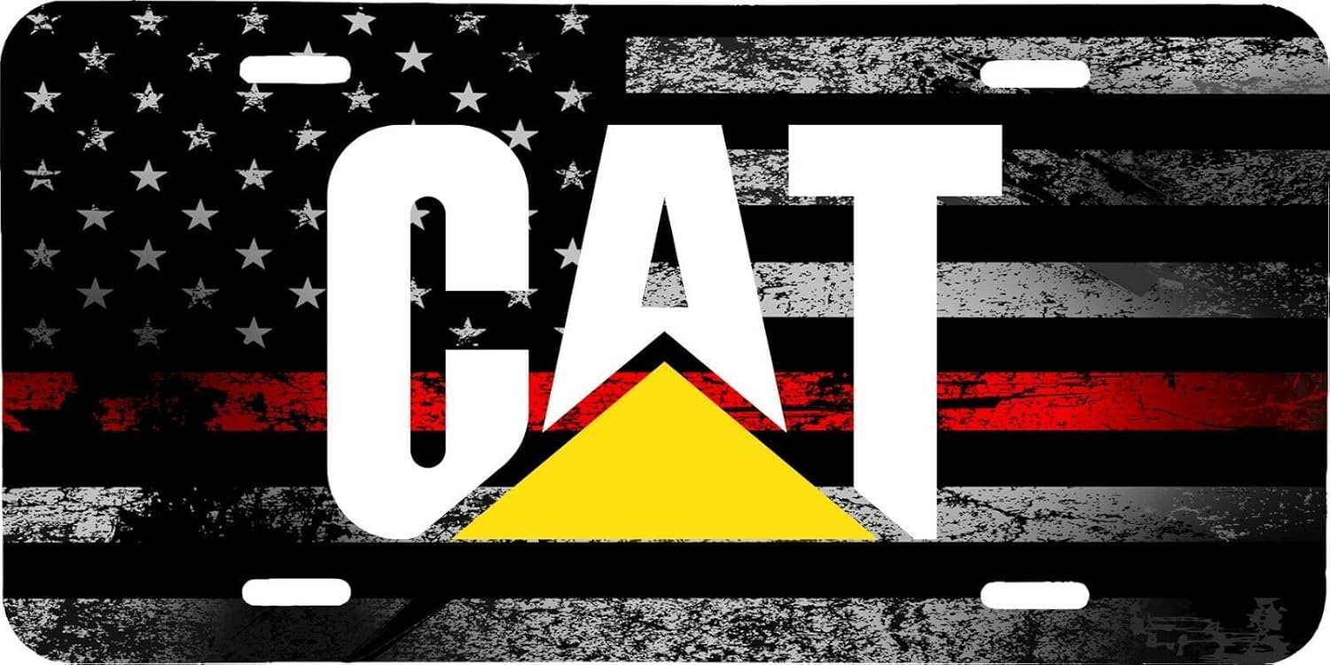 Metal License Plates For Cat For Caterpillar For Thin Red American Flag ...