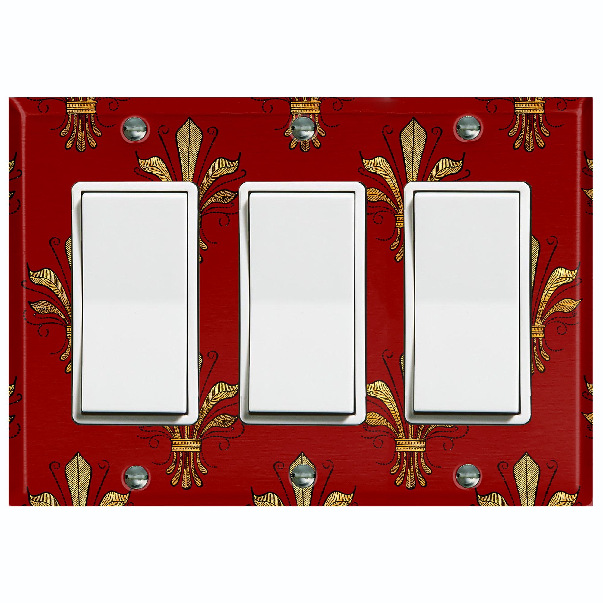 Metal Light Switch Plate Cover Elegant Burgundy Wall Sconce Damask ...