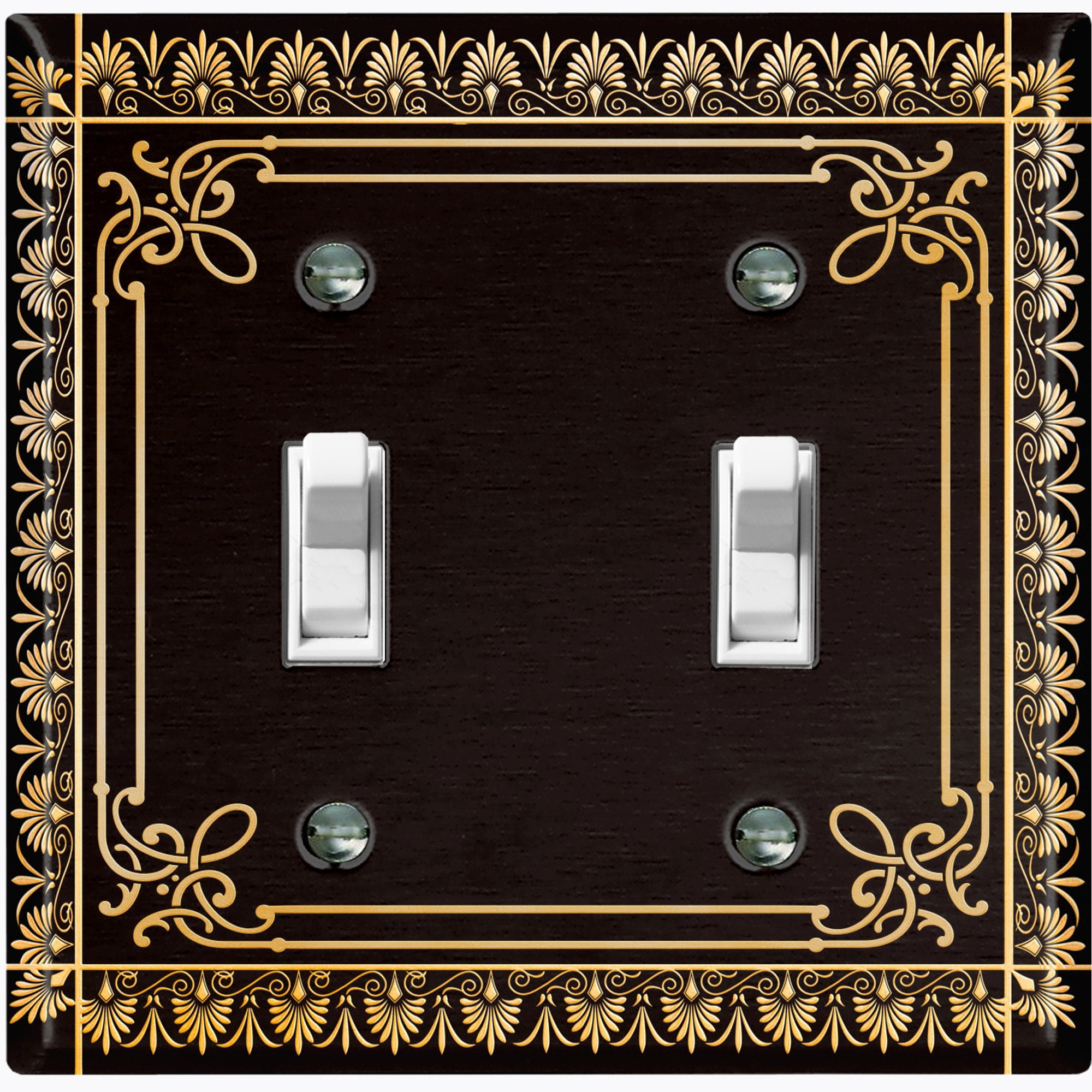 Metal Light Switch Plate Cover Elegant Victorian Floral Frame Black ...