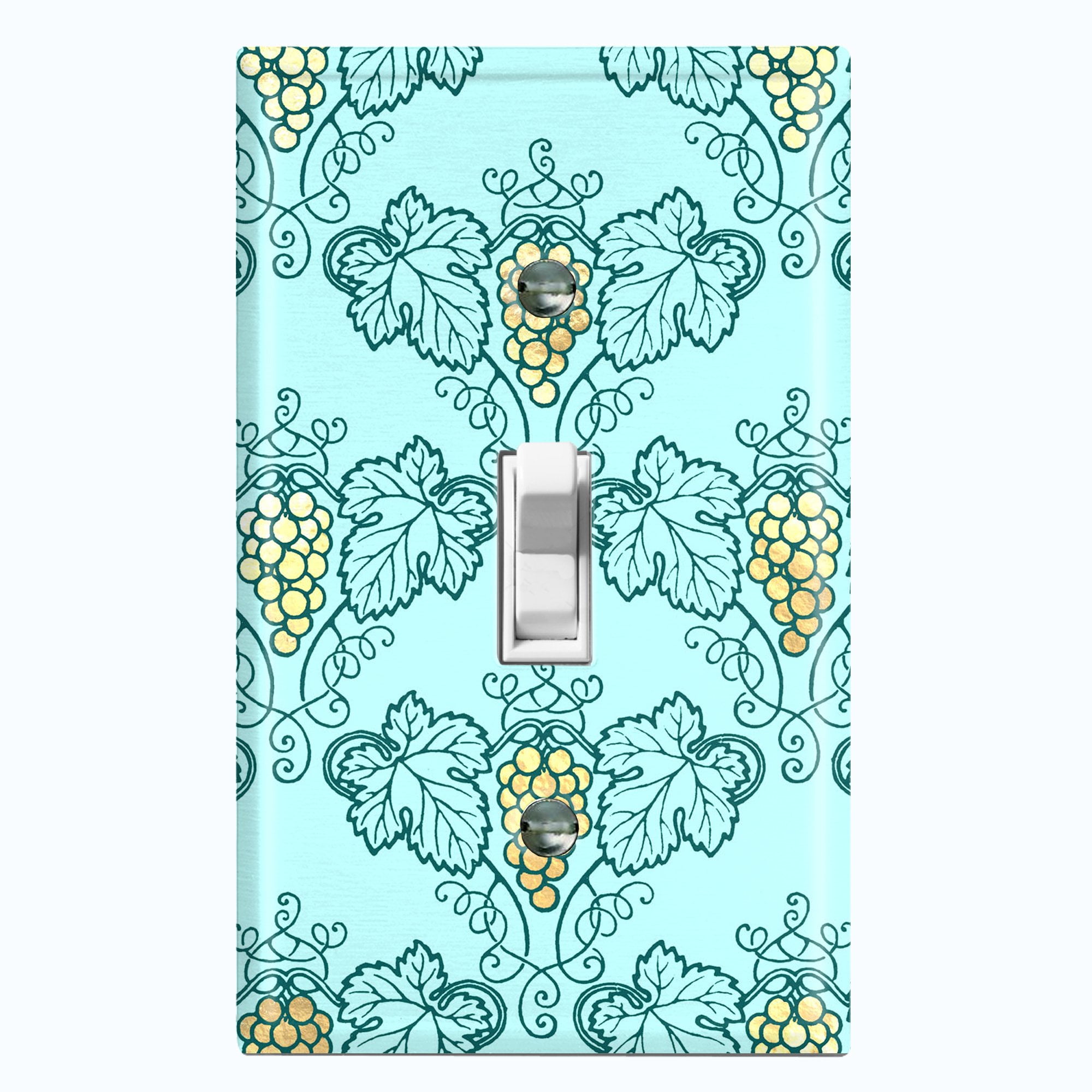 Metal Light Switch Plate Cover Elegant Yellow Grape Vine Damask Sky ...