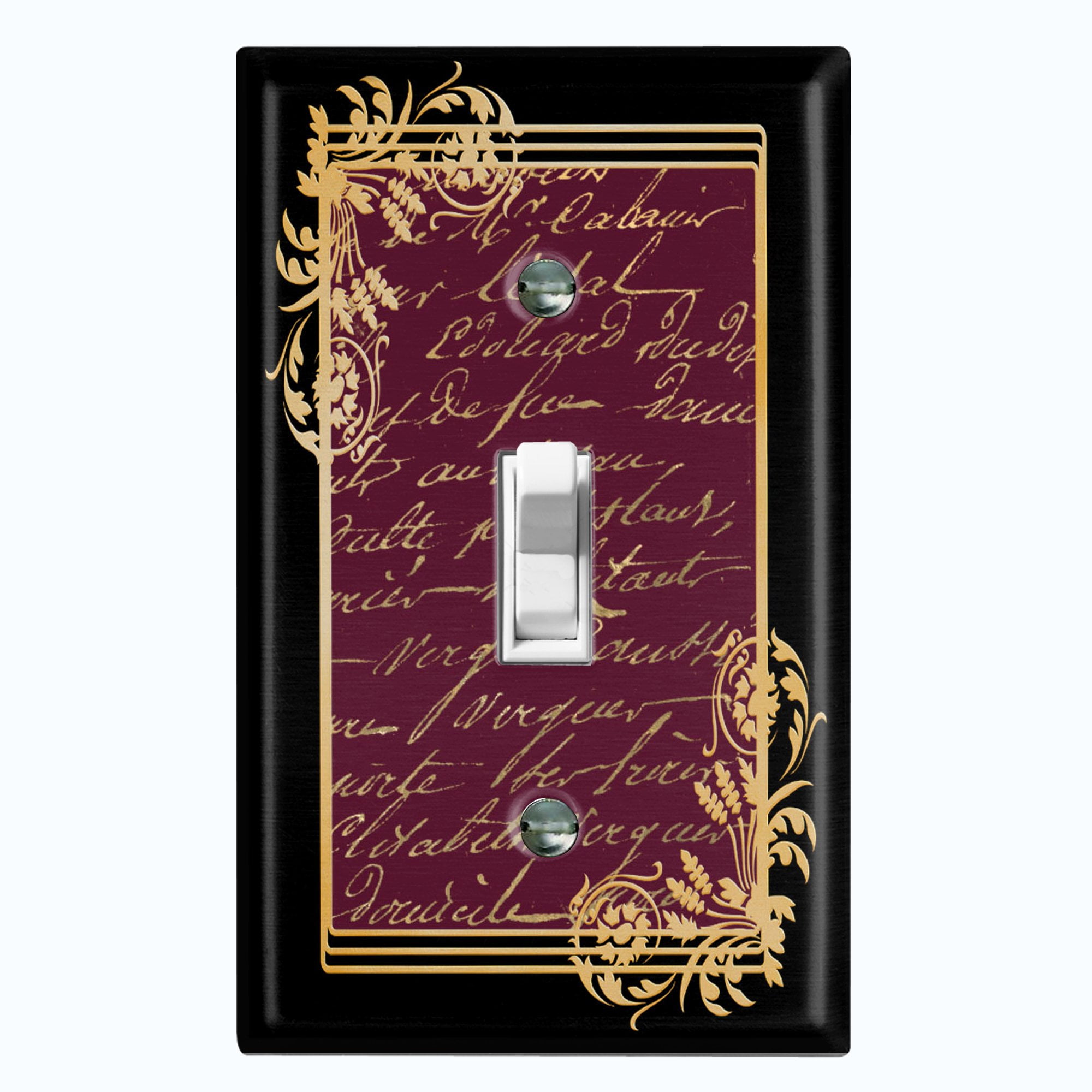 Metal Light Switch Plate Cover Victorian Floral Scripture Damask Frame ...