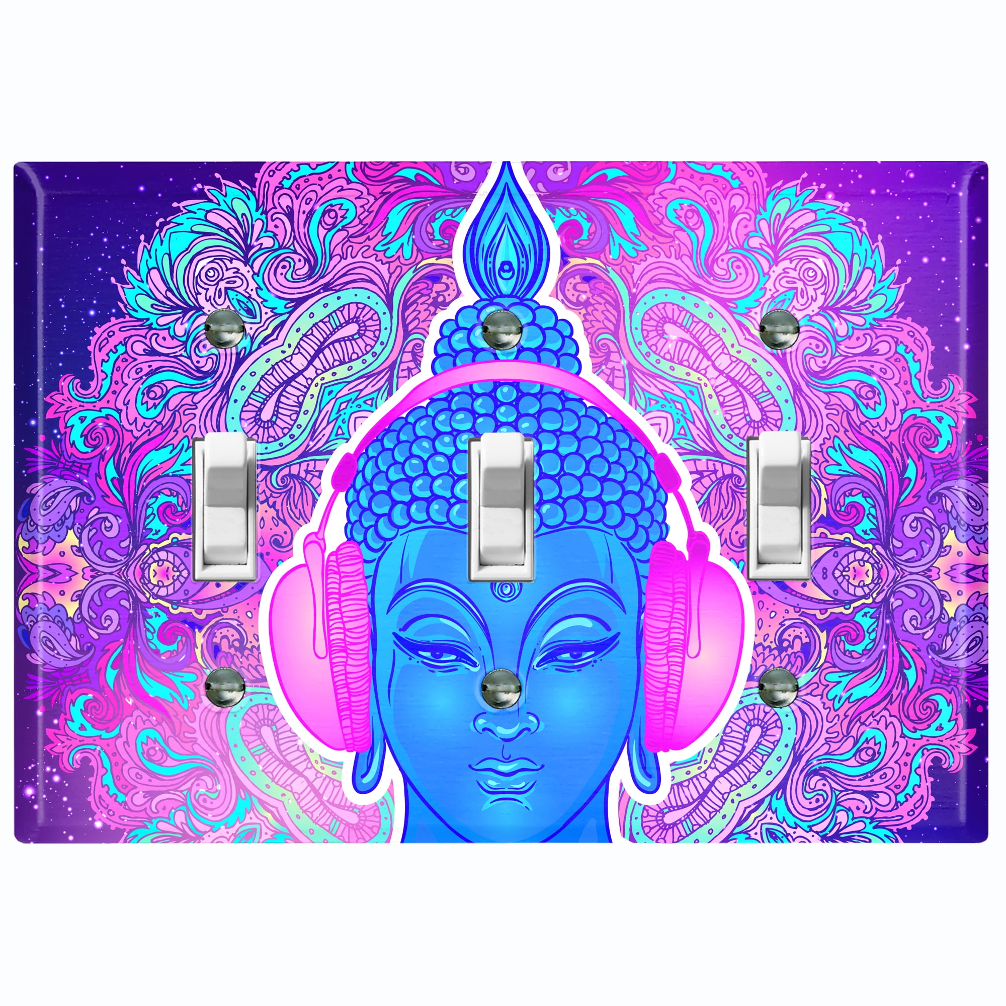 Metal Light Switch Plate Outlet Cover (Buddha Mandala - Double Toggle ...