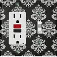 Metal Light Switch Plate Outlet Cover (Damask Black - Single Rocker ...