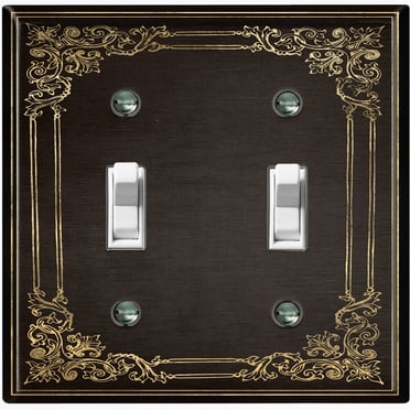Meriville French Scroll 2 Toggle Wallplate, Double Switch Electrical ...
