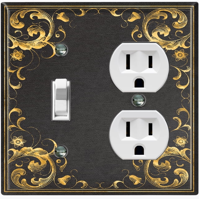 Metal Light Switch Plate Outlet Cover (French Victorian Frame - Single ...