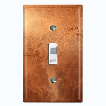 Metal Light Switch Plate Outlet Cover Image of Distressed Copper MET010 ...