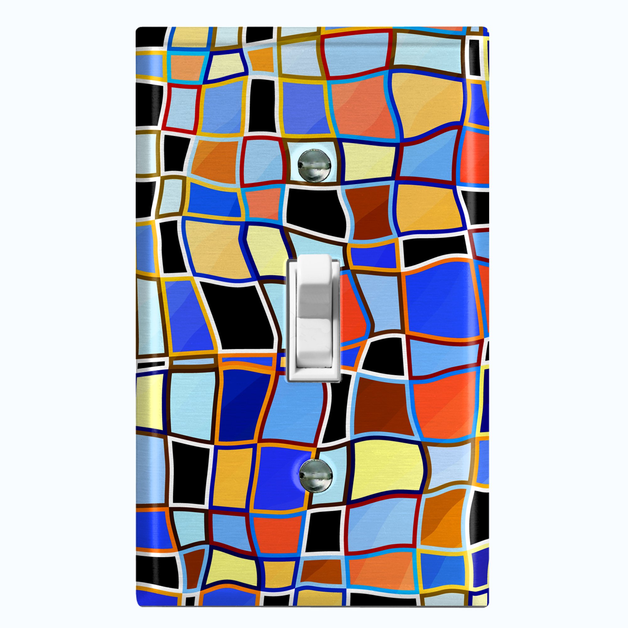 Metal Light Switch Plate Outlet Cover (Stained Glass Window Tile ...