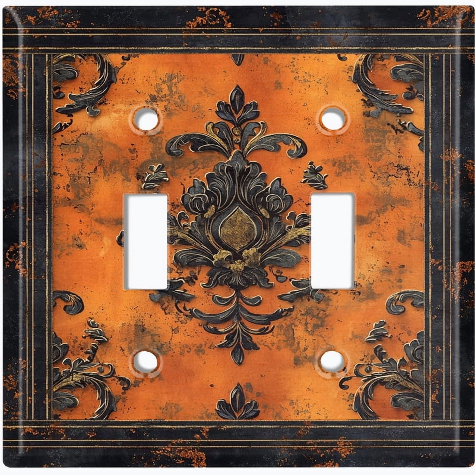 Metal Light Switch Wall Plate Outlet Cover (Damask Halloween Emblem ...