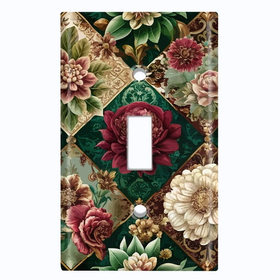 Metal Light Switch Wall Plate Outlet Cover (Printed Image of Floral ...