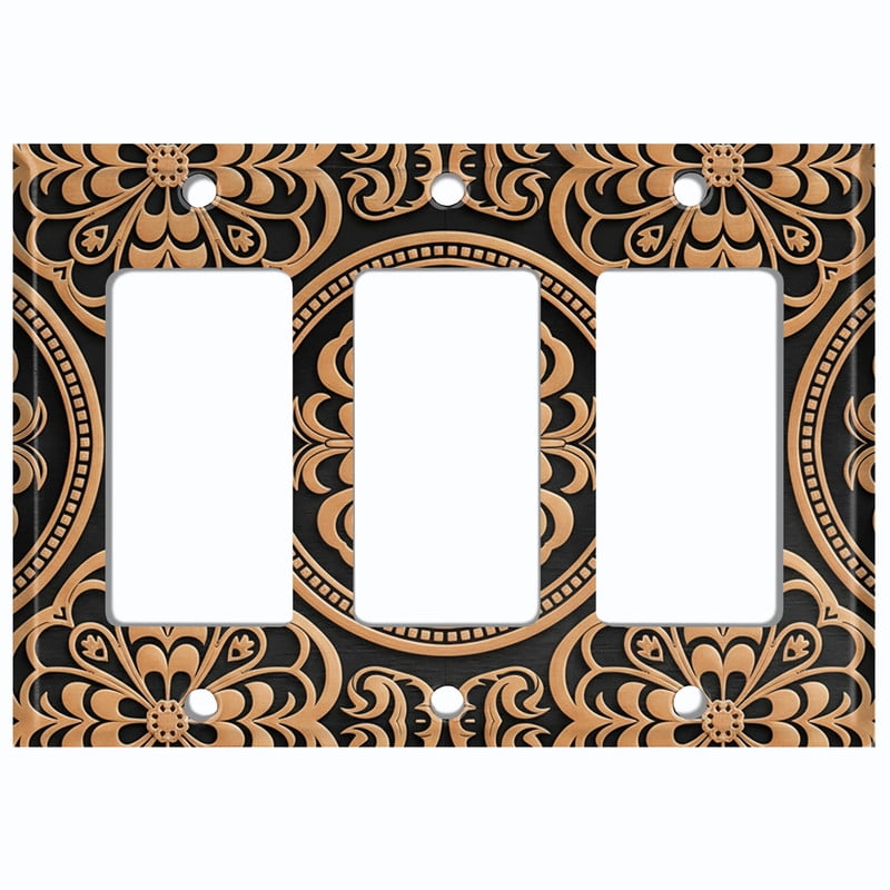Metal Light Switch Wall Plate Outlet Cover (Printed Image of Golden ...