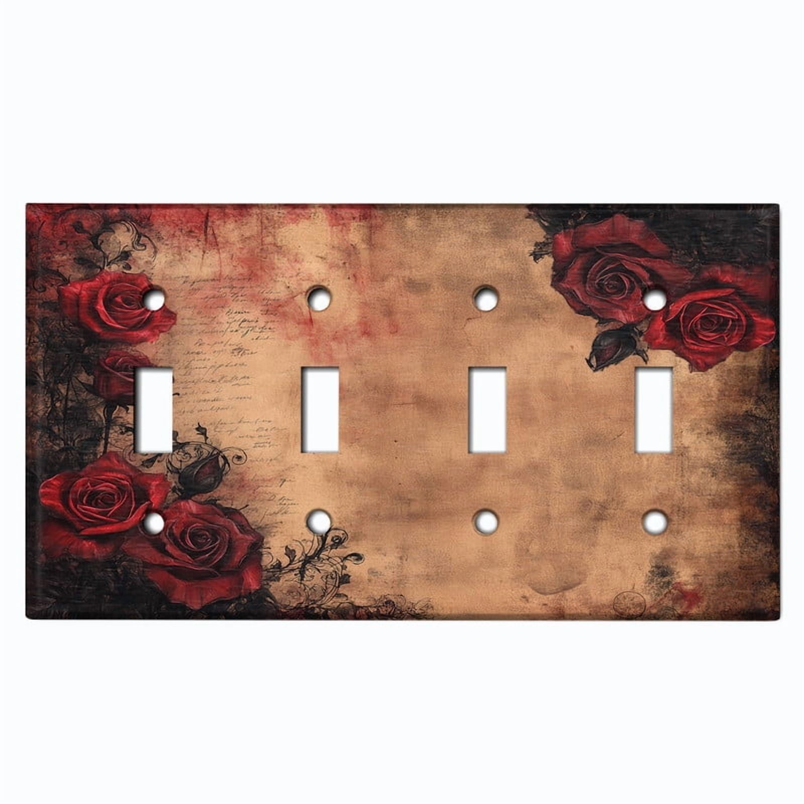 Metal Light Switch Wall Plate Outlet Cover (Printed Image of Gothic Red ...