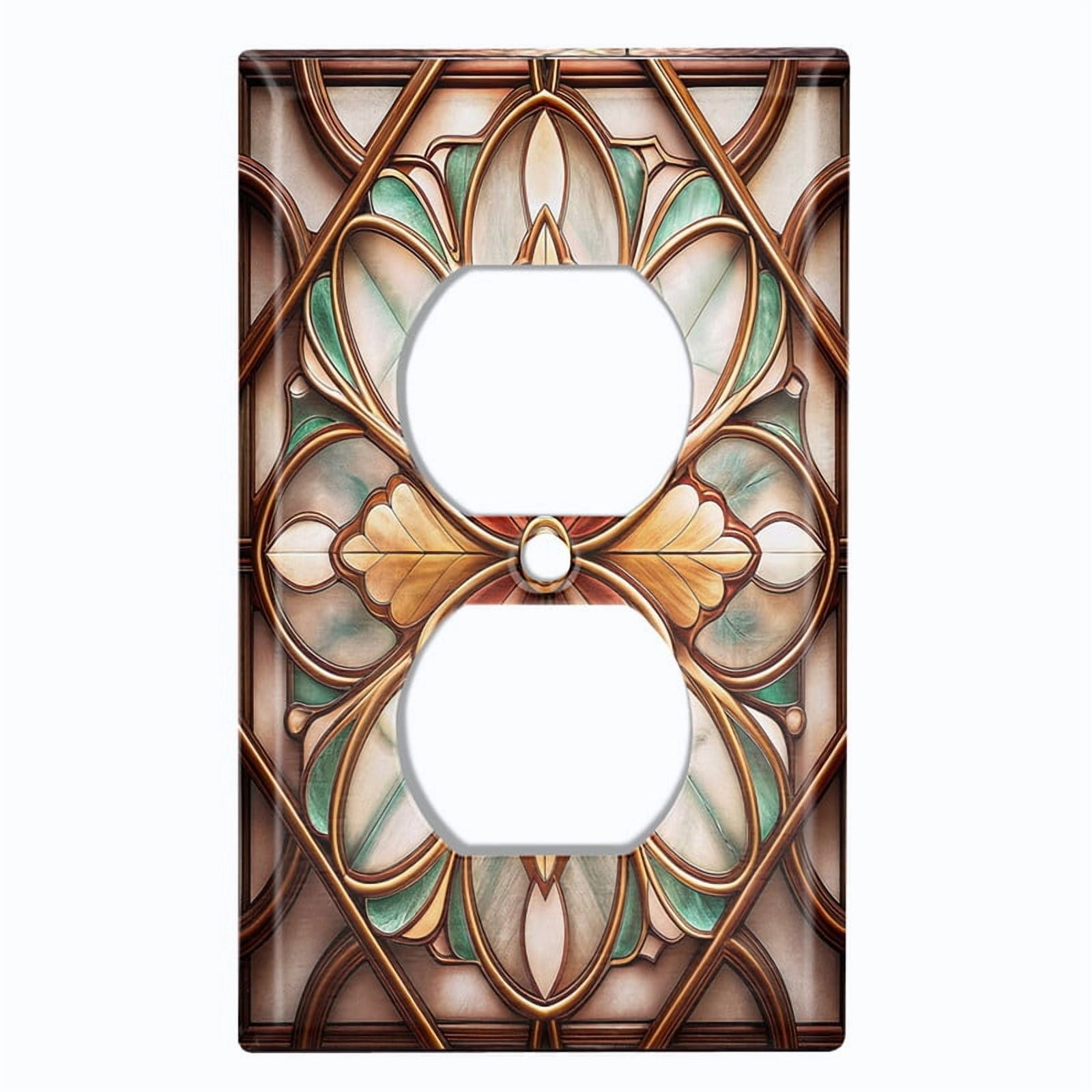 Metal Light Switch Wall Plate Outlet Cover (Printed Image of Stained ...