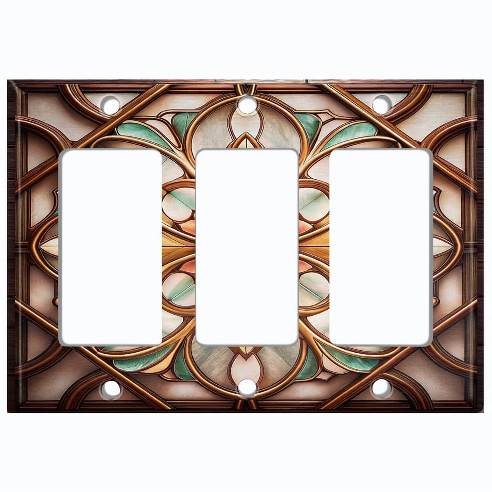 Metal Light Switch Wall Plate Outlet Cover (Printed Image of Stained ...