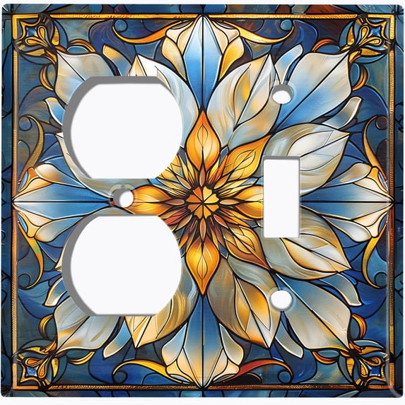 Metal Light Switch Wall Plate Outlet Cover (Printed Image of Stained ...