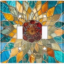Metal Light Switch Wall Plate Outlet Cover (Stained Glass Cherry ...