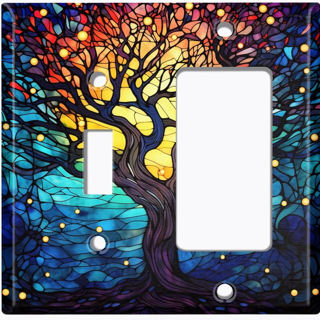 Metal Light Switch Wall Plate Outlet Cover (Printed Image of Stained ...