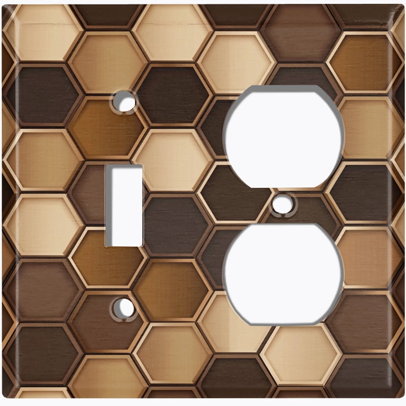 Metal Light Switch Wall Plate Outlet Cover (Printed Image of Wood ...