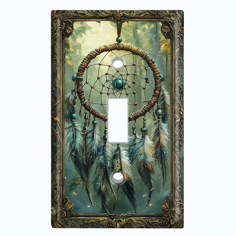 Metal Light Switch Wall Plate Outlet Cover (Rustic Dream Catcher ...
