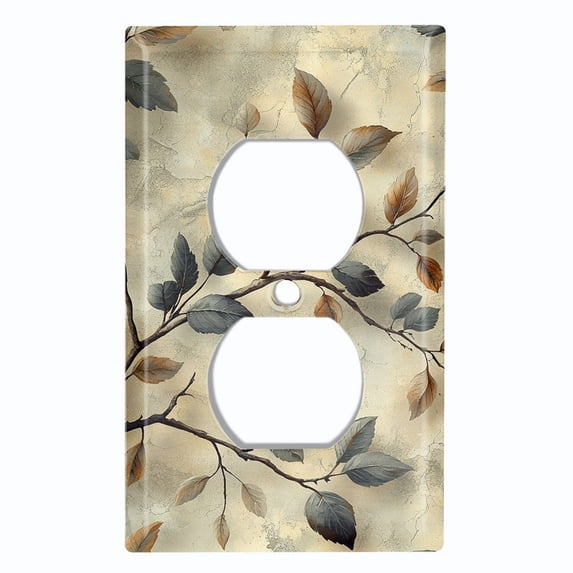 Metal Light Switch Wall Plate Outlet Cover (Rustic Tree Branch with ...