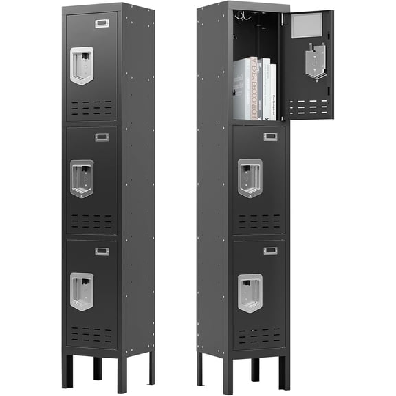 Fesbos Staff Dorm Style Lockable Metal Locker, 4-Door Storage Cabinet ...