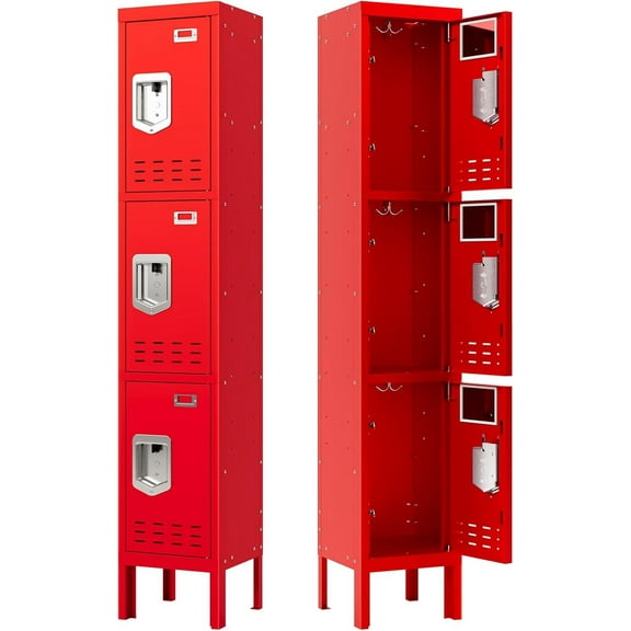 Fesbos Staff Dorm Style Lockable Metal Locker, 4-Door Storage Cabinet ...