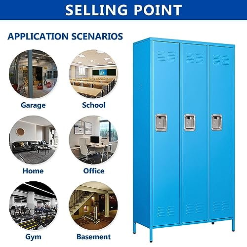 Metal Locker 3 Doors Employees Locker Storage Cabinet Locker School ...
