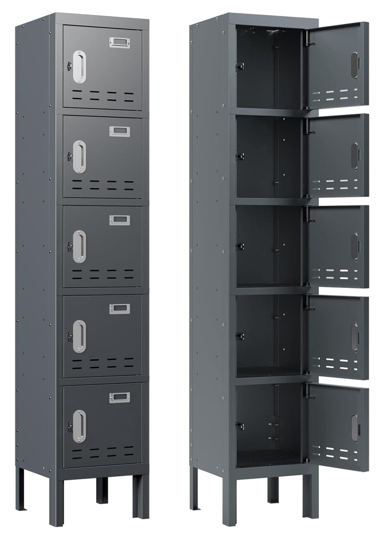 Metal Locker with 5 Doors,Lockers for Employees,66'' Steel Storage ...