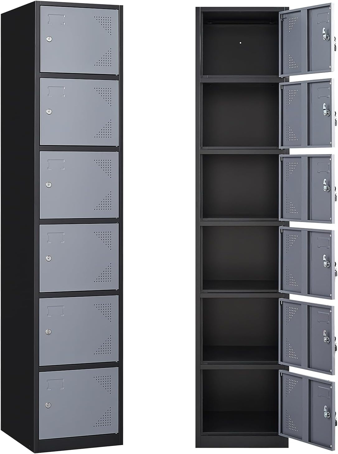 Metal Locker 71'' Tall, Lockable Storage Lockers for Employees, Office ...