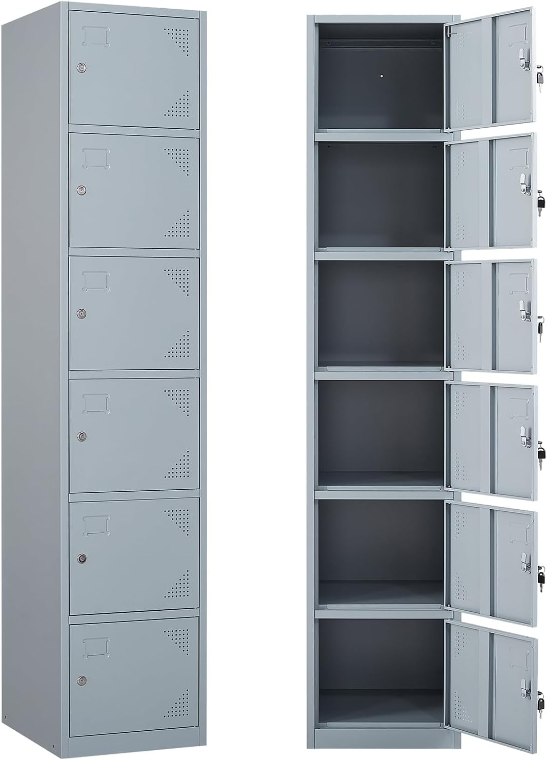 Metal Locker 71'' Tall, Lockable Storage Lockers for Employees, Office ...