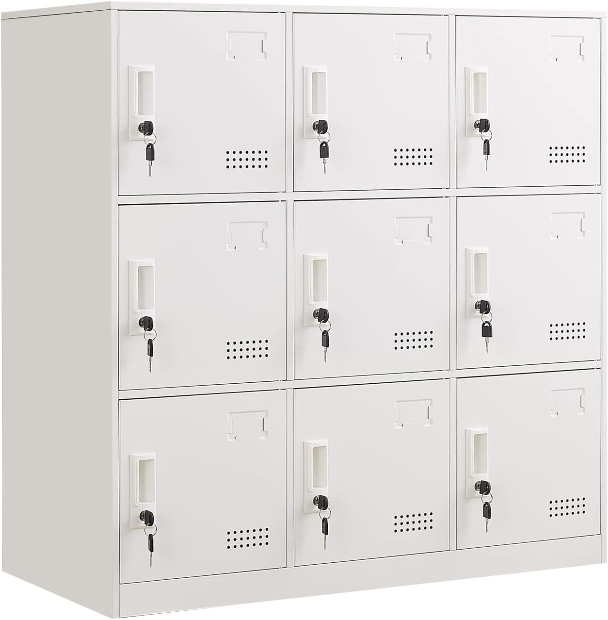 Metal Locker 9 Door Storage Cabinet, Steel Office Storage Lockers for ...
