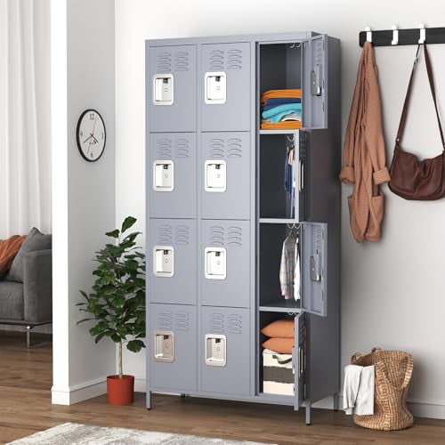 Metal Locker Cabinet with 12 Doors Combination, Storage Locker Cabinet ...
