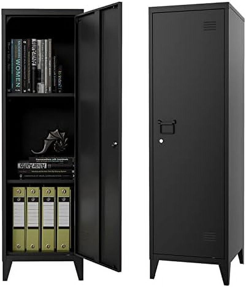 Metal Locker Cabinet with Locking Door 50" Lockable Cabinet with ...