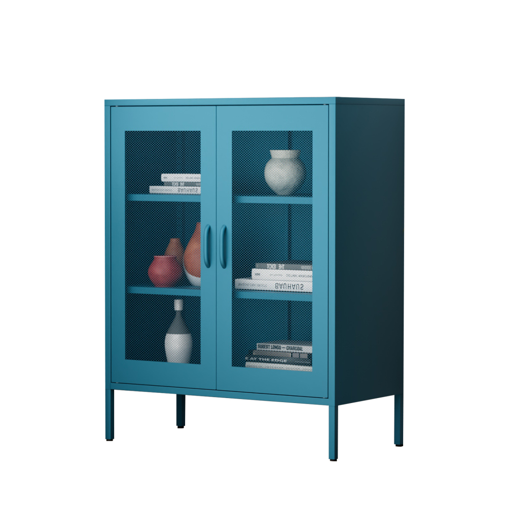 Metal Locker Cabinet with Mesh Doors and Adjustable Shelves ...